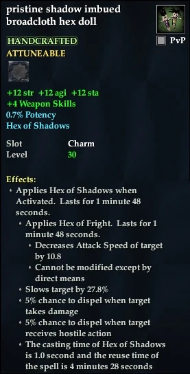 Pristine shadow imbued broadcloth hex doll | EQ2Classic Wiki | Fandom