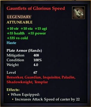 Gauntlets of Glorious Speed | EQ2Classic Wiki | Fandom