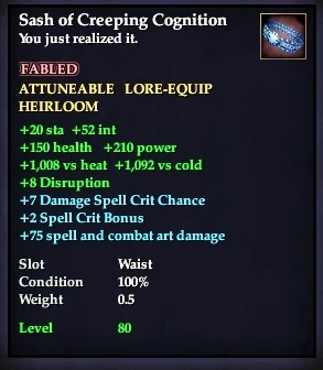 Sash of Creeping Cognition | EQ2Classic Wiki | Fandom