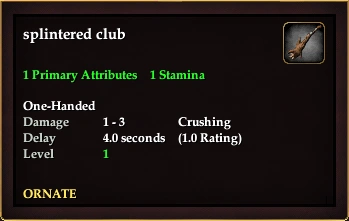 Splintered club | EQ2Classic Wiki | Fandom