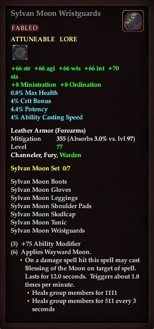 Sylvan Moon Wristguards (Level 77) | EQ2Classic Wiki | Fandom