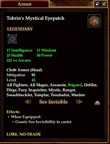 Tobrin's Mystical Eyepatch | EQ2Classic Wiki | Fandom