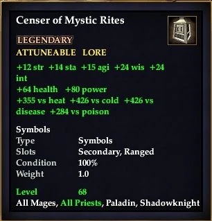 Censer of Mystic Rites | EQ2Classic Wiki | Fandom