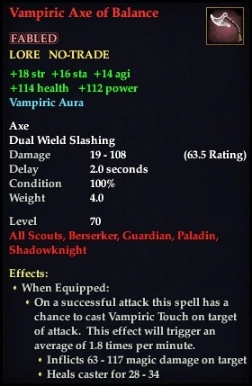 Vampiric Axe of Balance | EQ2Classic Wiki | Fandom