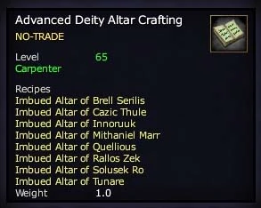Advanced Deity Altar Crafting | EQ2Classic Wiki | Fandom