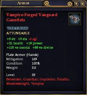 Vampire-Forged Vanguard Gauntlets | EQ2Classic Wiki | Fandom