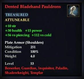Dented Bladehand Pauldrons | EQ2Classic Wiki | Fandom