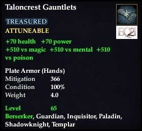 Taloncrest Gauntlets | EQ2Classic Wiki | Fandom