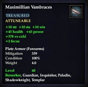Maximillian Vambraces | EQ2Classic Wiki | Fandom