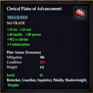 Clerical Plates of Advancement | EQ2Classic Wiki | Fandom