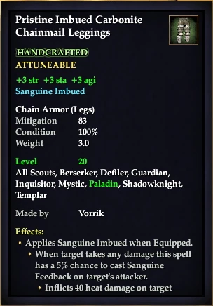 Imbued Carbonite Chainmail Leggings | EQ2Classic Wiki | Fandom