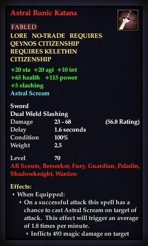 Astral Runic Katana | EQ2Classic Wiki | Fandom