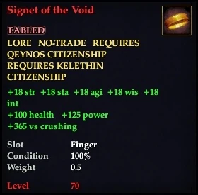 Signet of the Void | EQ2Classic Wiki | Fandom