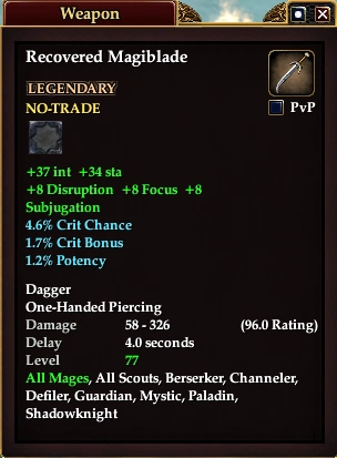 Recovered Magiblade (Level 77) | EQ2Classic Wiki | Fandom