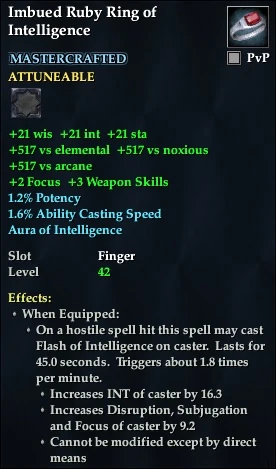 Imbued Ruby Ring of Intelligence | EQ2Classic Wiki | Fandom