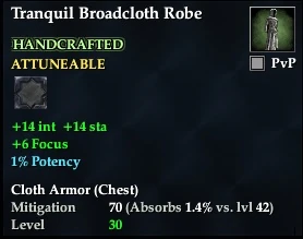 Tranquil Broadcloth Robe | EQ2Classic Wiki | Fandom