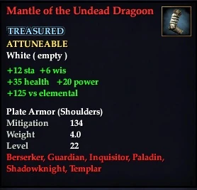 Mantle of the Undead Dragoon | EQ2Classic Wiki | Fandom