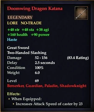 Doomwing Dragon Katana | EQ2Classic Wiki | Fandom