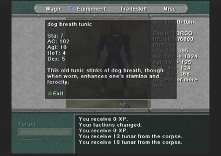 Dog breath tunic | Everquest Online Adventures Wiki | Fandom