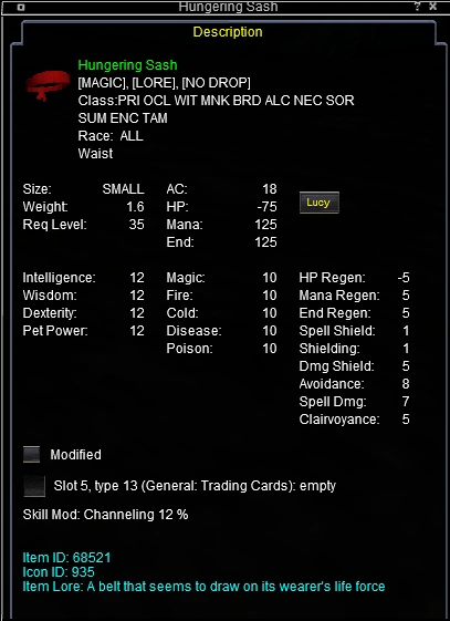 Hungering Sash | EQSanctuary Wiki | Fandom