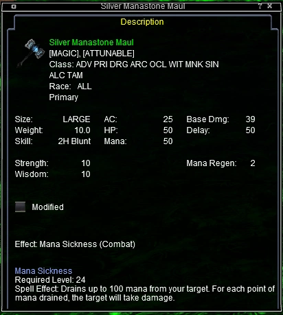 Silver Manastone Maul | EQSanctuary Wiki | Fandom