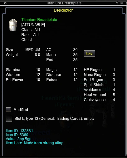 Gleaming Titanium Breastplate | EQSanctuary Wiki | Fandom
