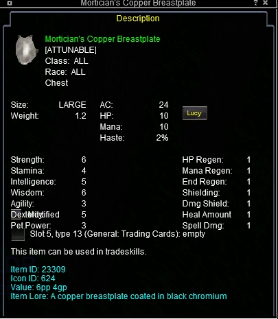 Mortician's Copper Breastplate | EQSanctuary Wiki | Fandom