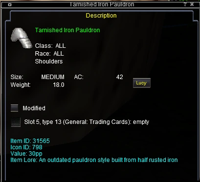 Tarnished Iron Pauldron | EQSanctuary Wiki | Fandom