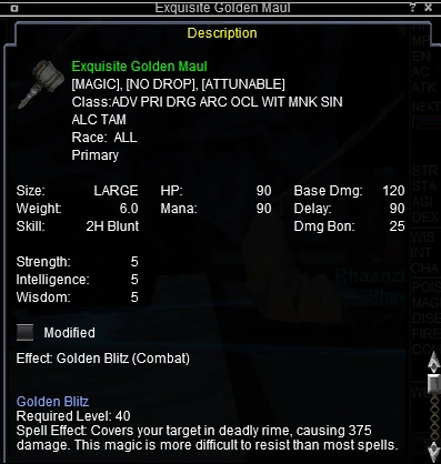 Exquisite Golden Maul | EQSanctuary Wiki | Fandom