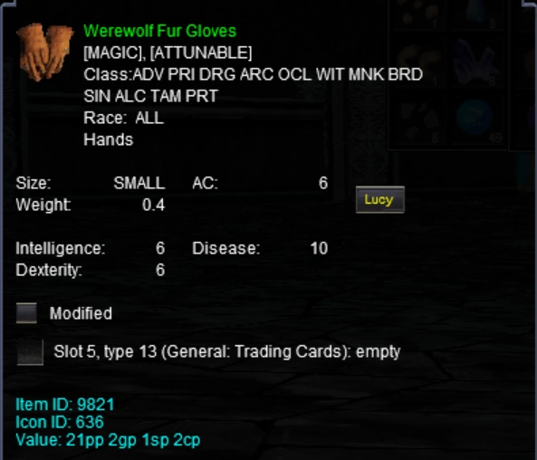 Werewolf Fur Gloves | EQSanctuary Wiki | Fandom