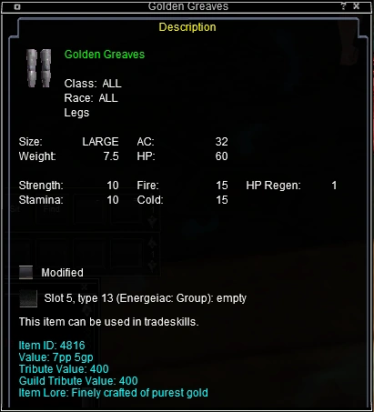 Golden Greaves | EQSanctuary Wiki | Fandom