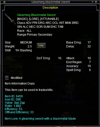 Gleaming Blackmetal Sword | EQSanctuary Wiki | Fandom