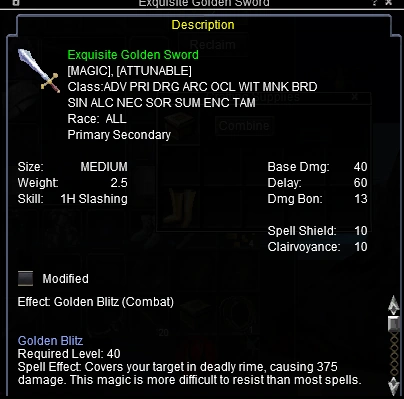 Exquisite Golden Sword | EQSanctuary Wiki | Fandom