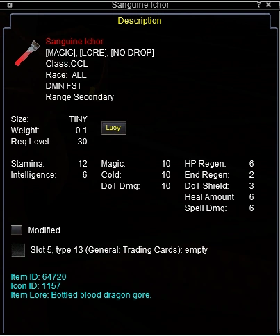 Sanguine Ichor | EQSanctuary Wiki | Fandom