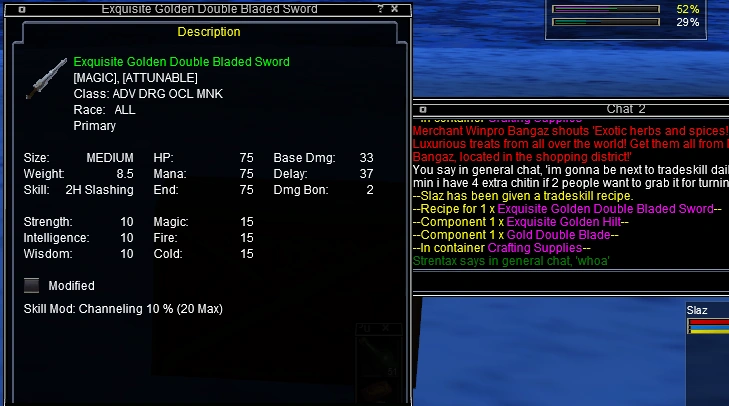 Exquisite Golden Double Bladed Sword | EQSanctuary Wiki | Fandom