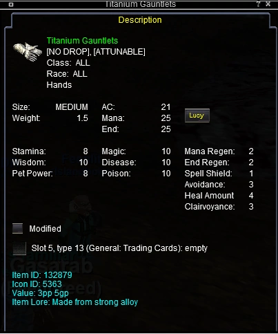 Gleaming Titanium Gauntlets | EQSanctuary Wiki | Fandom