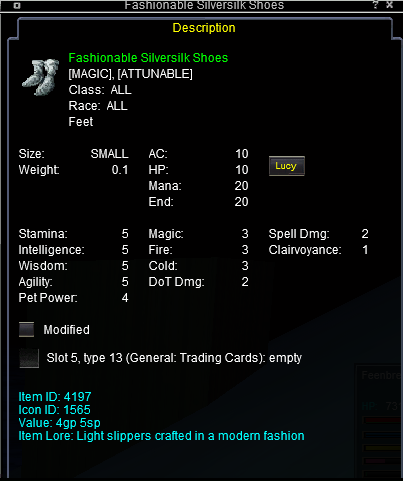 Fashionable Silversilk Shoes | EQSanctuary Wiki | Fandom