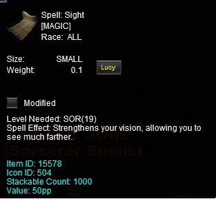 Spell: Sight | EQSanctuary Wiki | Fandom