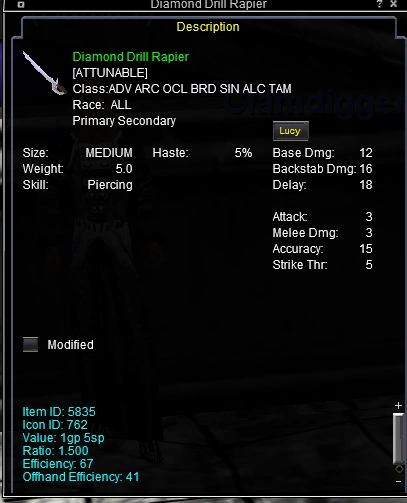 Diamond Drill Rapier | EQSanctuary Wiki | Fandom