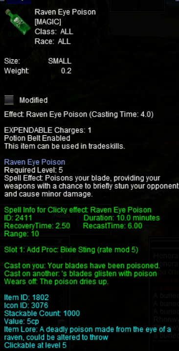 Raven Eye Poison | EQSanctuary Wiki | Fandom