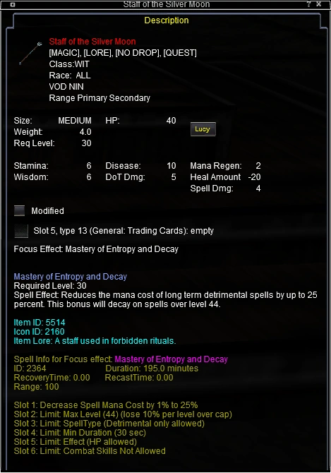 Staff of the Silver Moon | EQSanctuary Wiki | Fandom