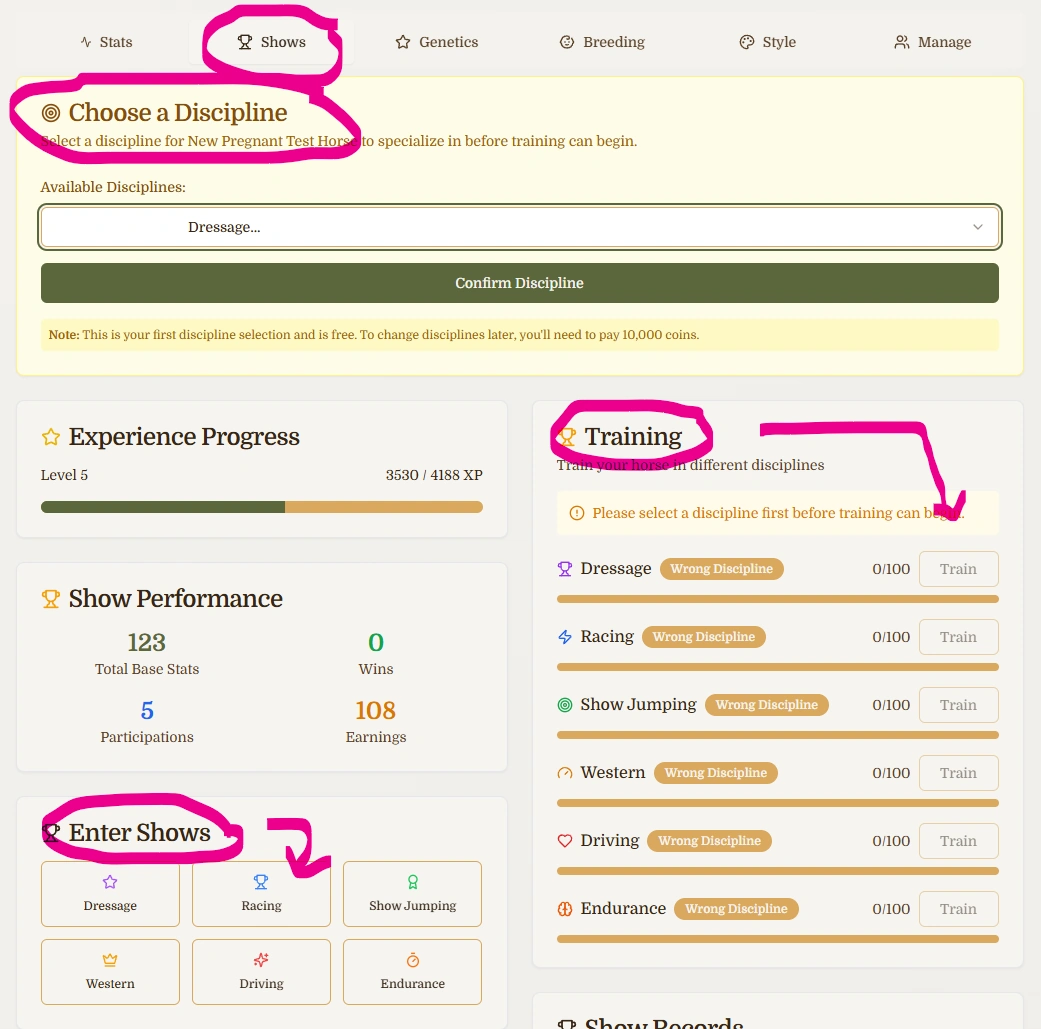 Showing | Equine Elite Online Wiki | Fandom