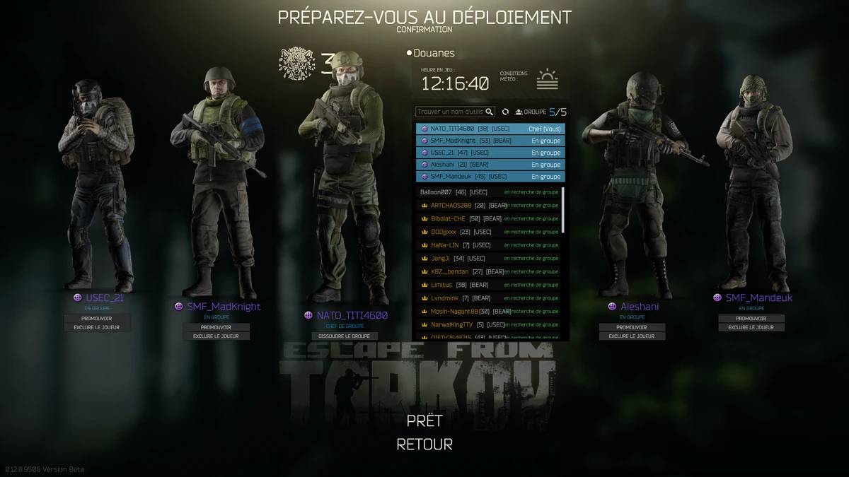Groupes de combat — Escape from Tarkov Wiki