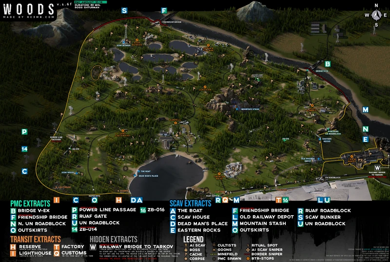 Eft Interchange Map Exits Escape From Tarkov Woods Map Extraction