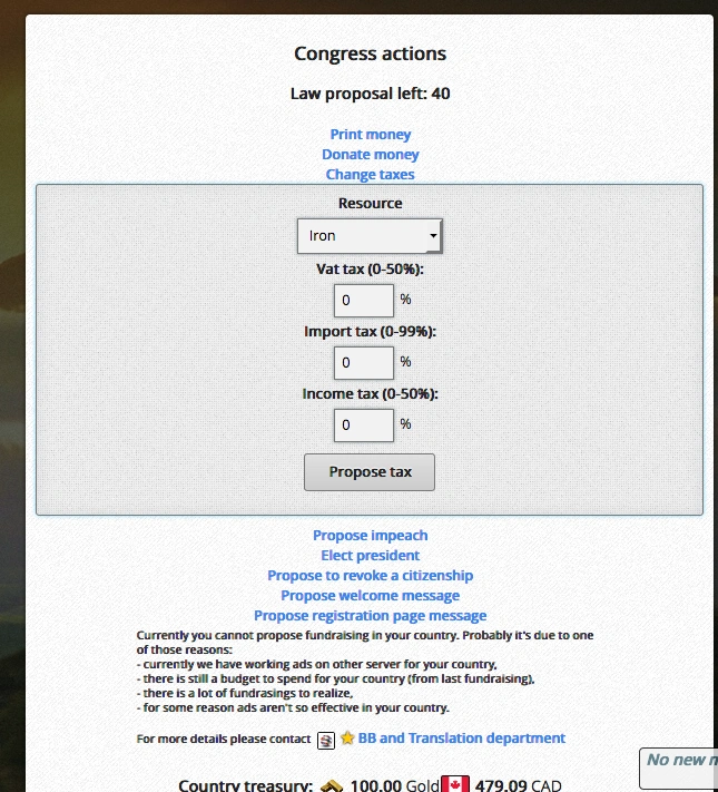 Taxes | E-Sim Wiki | Fandom