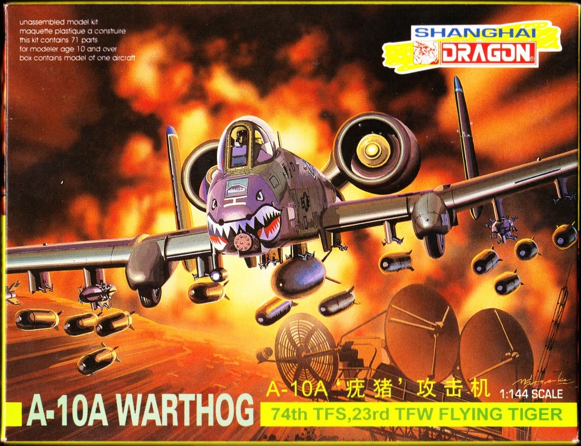 Dragon Models 1/144 4548 A-10A Warthog "74th TFS, 23rd TFW Flying Tiger ...