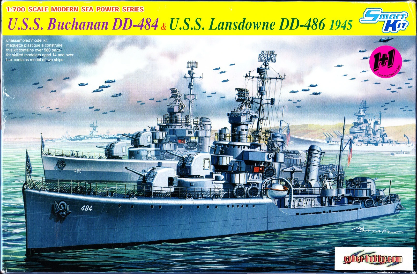 Dragon Models 1/700 7089 U.S.S. Buchanan DD-484 & U.S.S. Lansdowne DD ...