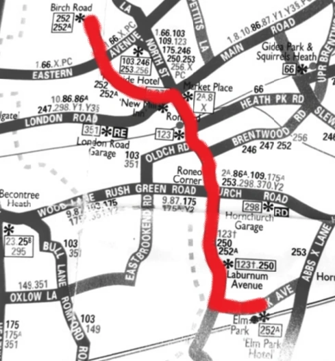 London Transport route 252A | EssexBusChronicles Wiki | Fandom