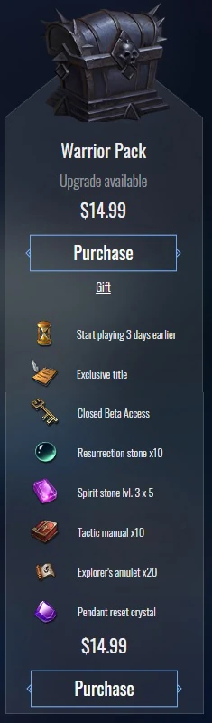 Warrior Pack - Eternal Magic Wiki