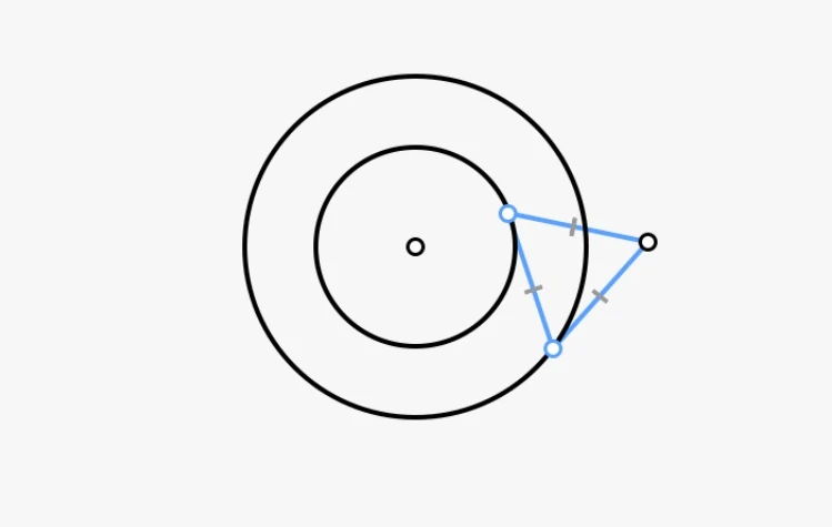 how to draw circle around triangle